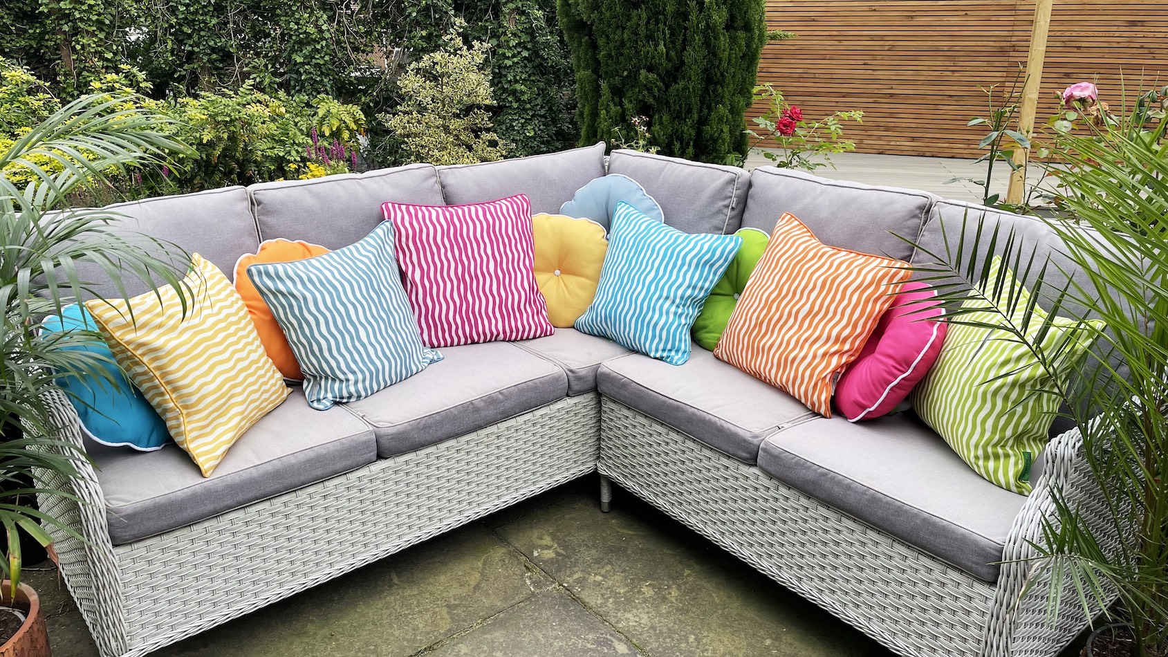 Pink Stripe Garden Cushion by Ragged Rose | Ragged Rose