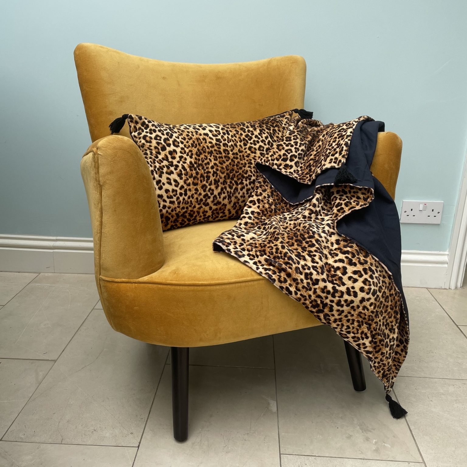 Leopard Print Velvet Cushion | Ragged Rose