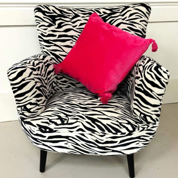 Zebra Print Velvet Armchair | Ragged Rose