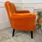 Orange Velvet Accent Chair | Ragged Rose